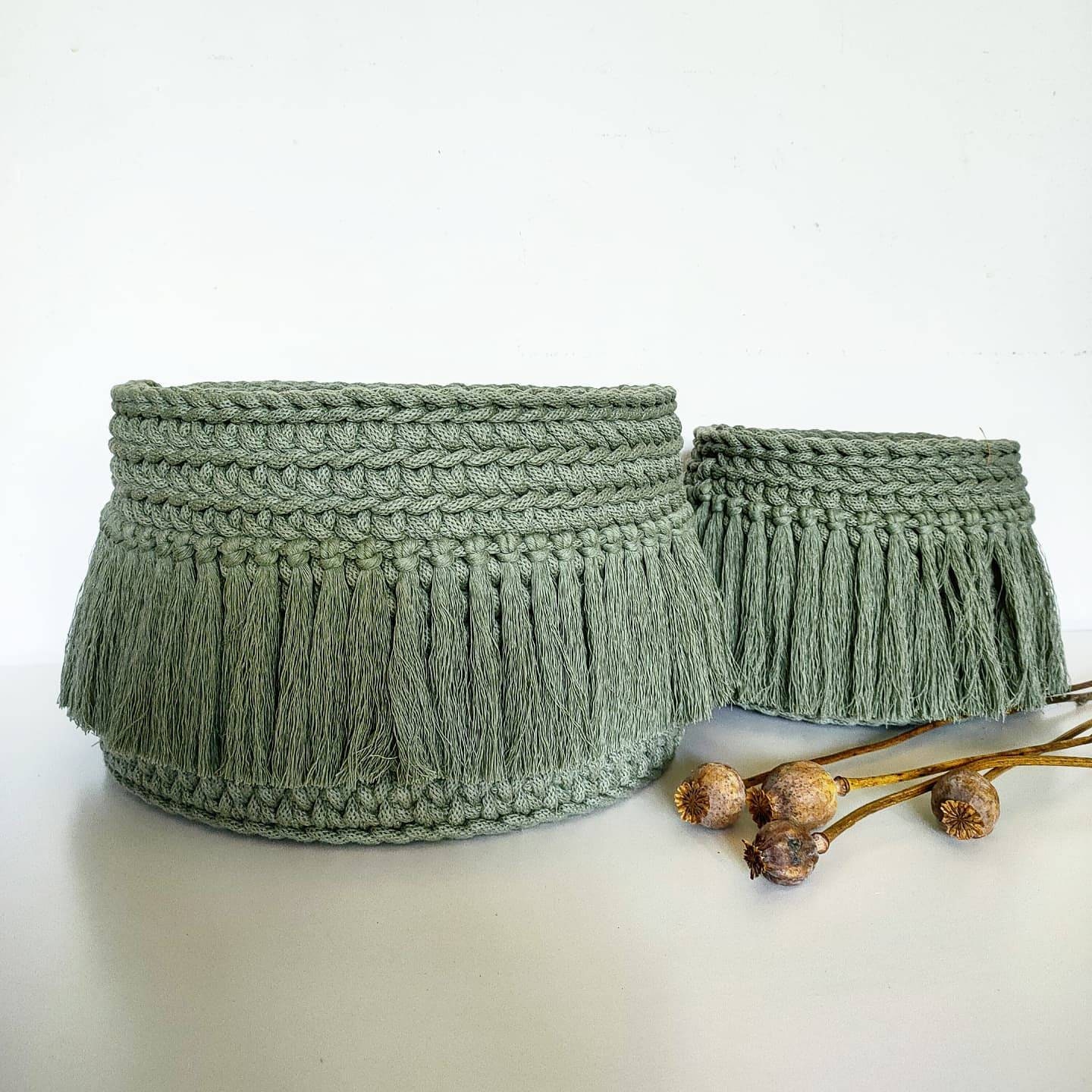 Boho Round Basket Kidsroom Storage Container Cotton | Etsy