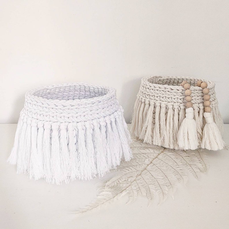 Boho Round Basket Kidsroom Storage Container Cotton - Etsy