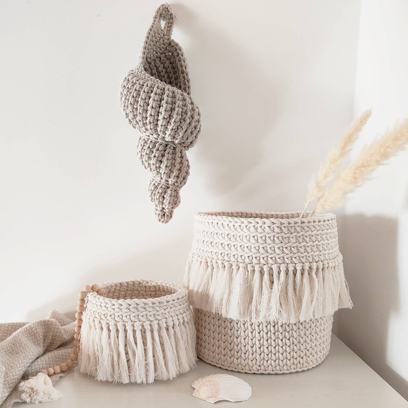 Boho Round Basket Kidsroom Storage Container Cotton | Etsy