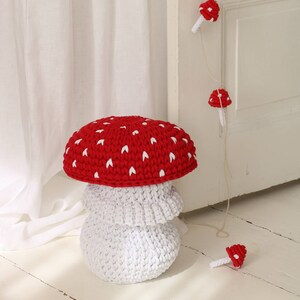 Macrame Mushroom Garland, Toadstool Handing Decoration, Fall Home Accent, Forest Kids Room ...