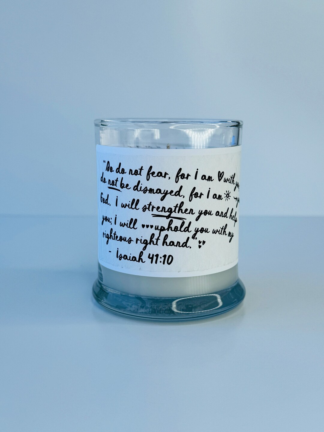 Bible Verse Candle - Isaiah 41:10 | Soy Coconut Wax Blend | Hand Poured ...