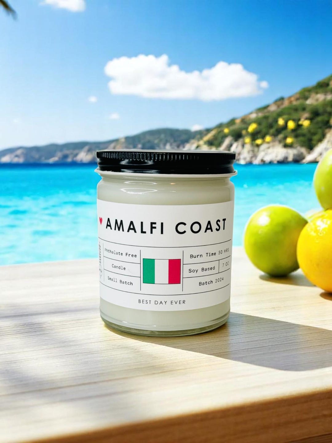 Amalfi Coast, Italy Candle | Soy Coconut Blend | Hand Poured | Small ...