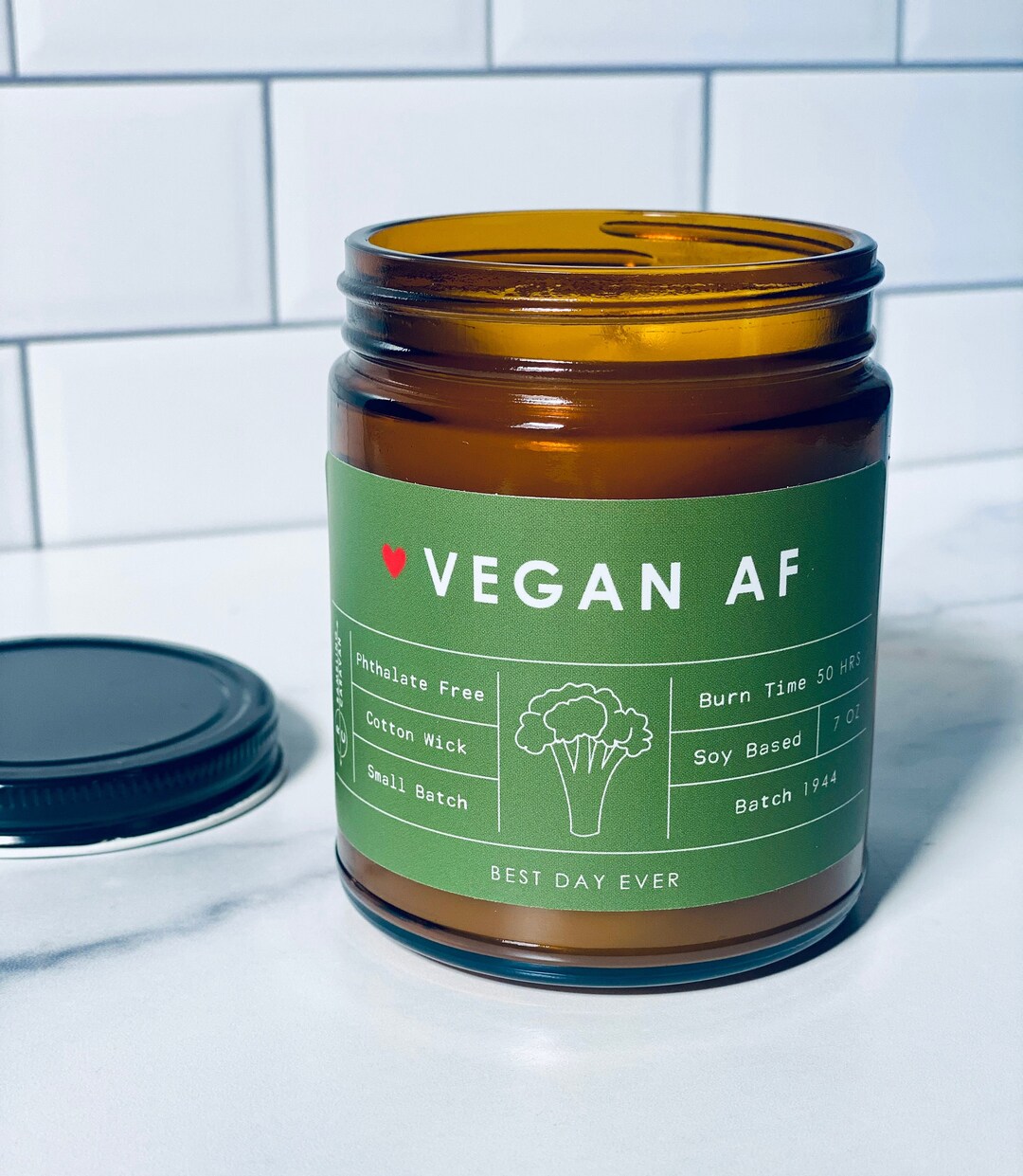 Vegan AF Candle | Soy Coconut Blend | Hand Poured | Small Batch | - Etsy