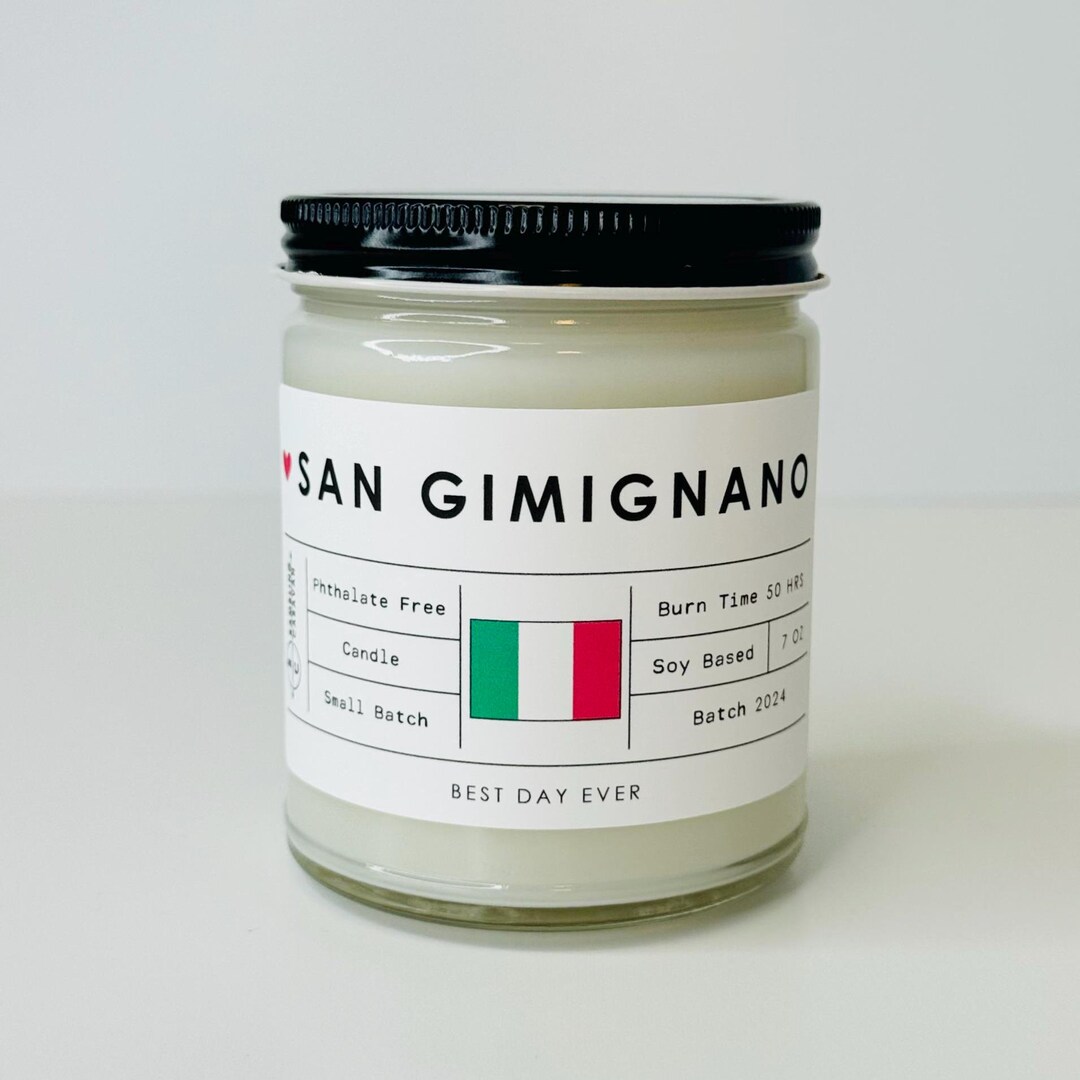 San Gimignano, Italy Candle | Soy Coconut Blend | Hand Poured | Small ...