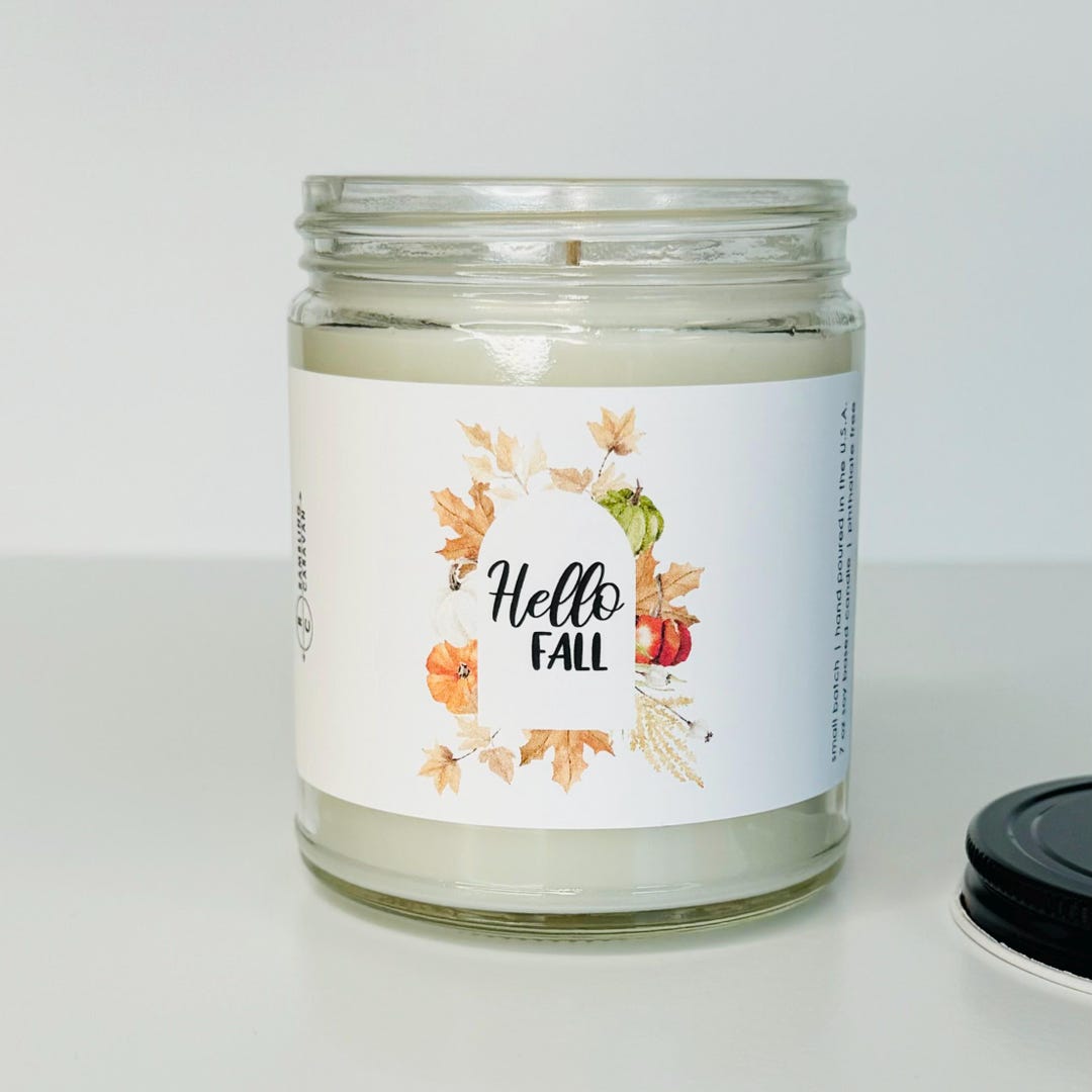 Hello Fall Candle | Soy Coconut Blend | Hand Poured | Small Batch | - Etsy