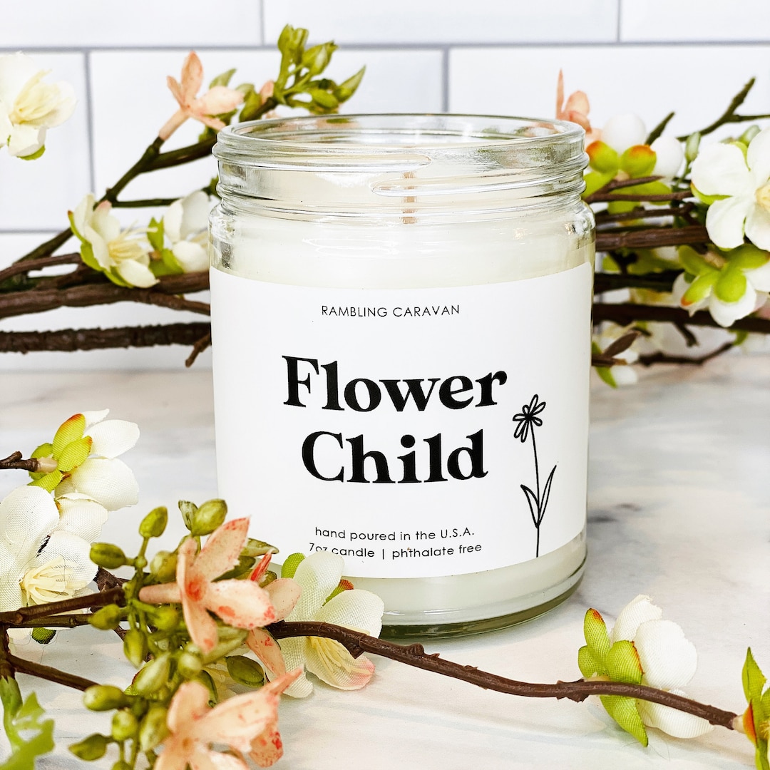Flower Child Candle | Soy Coconut Blend | Hand Poured | Small Batch ...
