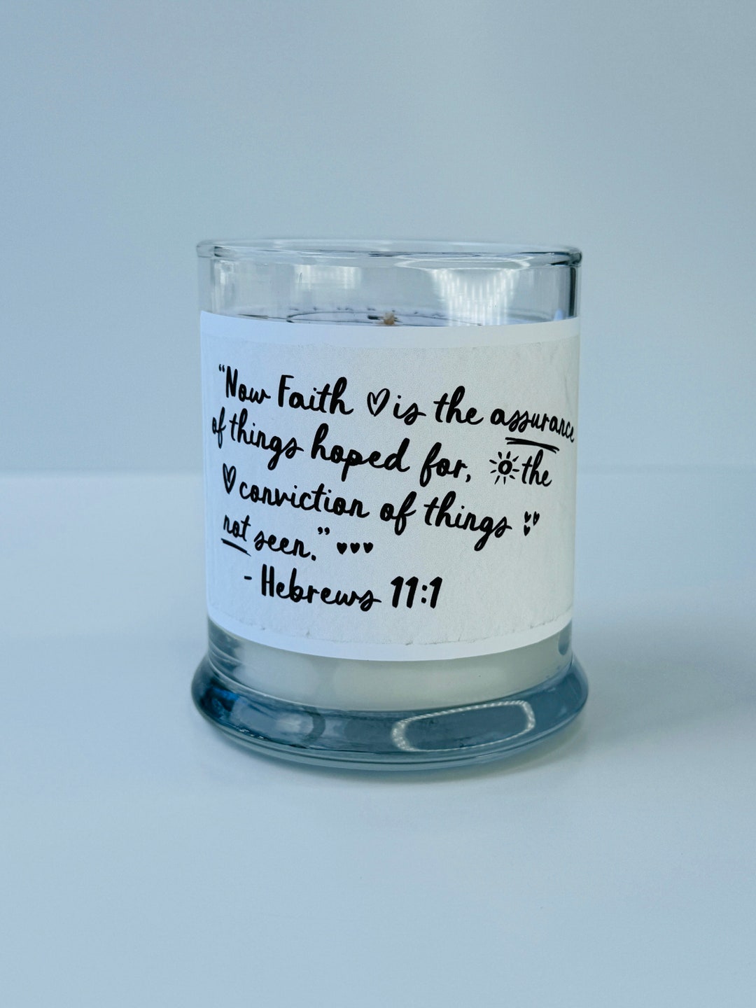 Bible Verse Candle - Hebrews 11:1 | Soy Coconut Wax Blend | Hand Poured ...