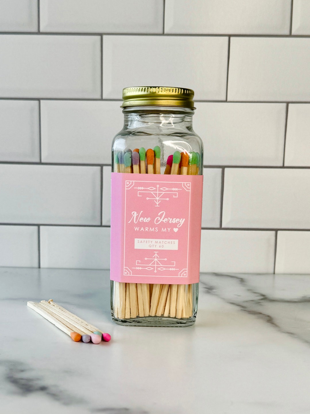 New Jersey Safety Matches: Clear Jar With Striker - 60 Count - Etsy