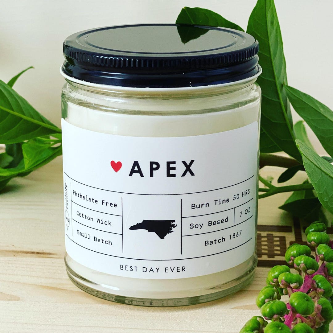 Apex, North Carolina Candle | Soy Coconut Blend | Hand Poured | Small ...
