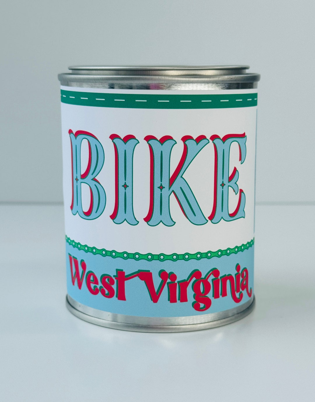 Bike West Virginia - Paint Tin Candle - Etsy