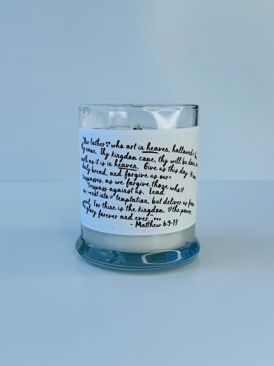 Bible Verse Candle - Matthew 6:9-13 | Soy Coconut Wax Blend | Hand ...