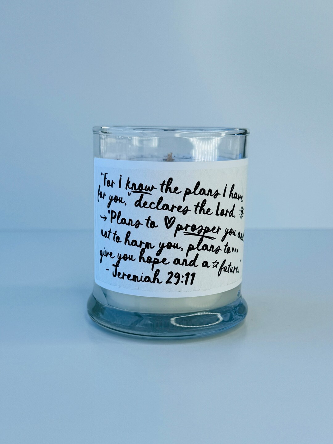 Bible Verse Candle - Jeremiah 29:11 | Soy Coconut Wax Blend | Hand ...