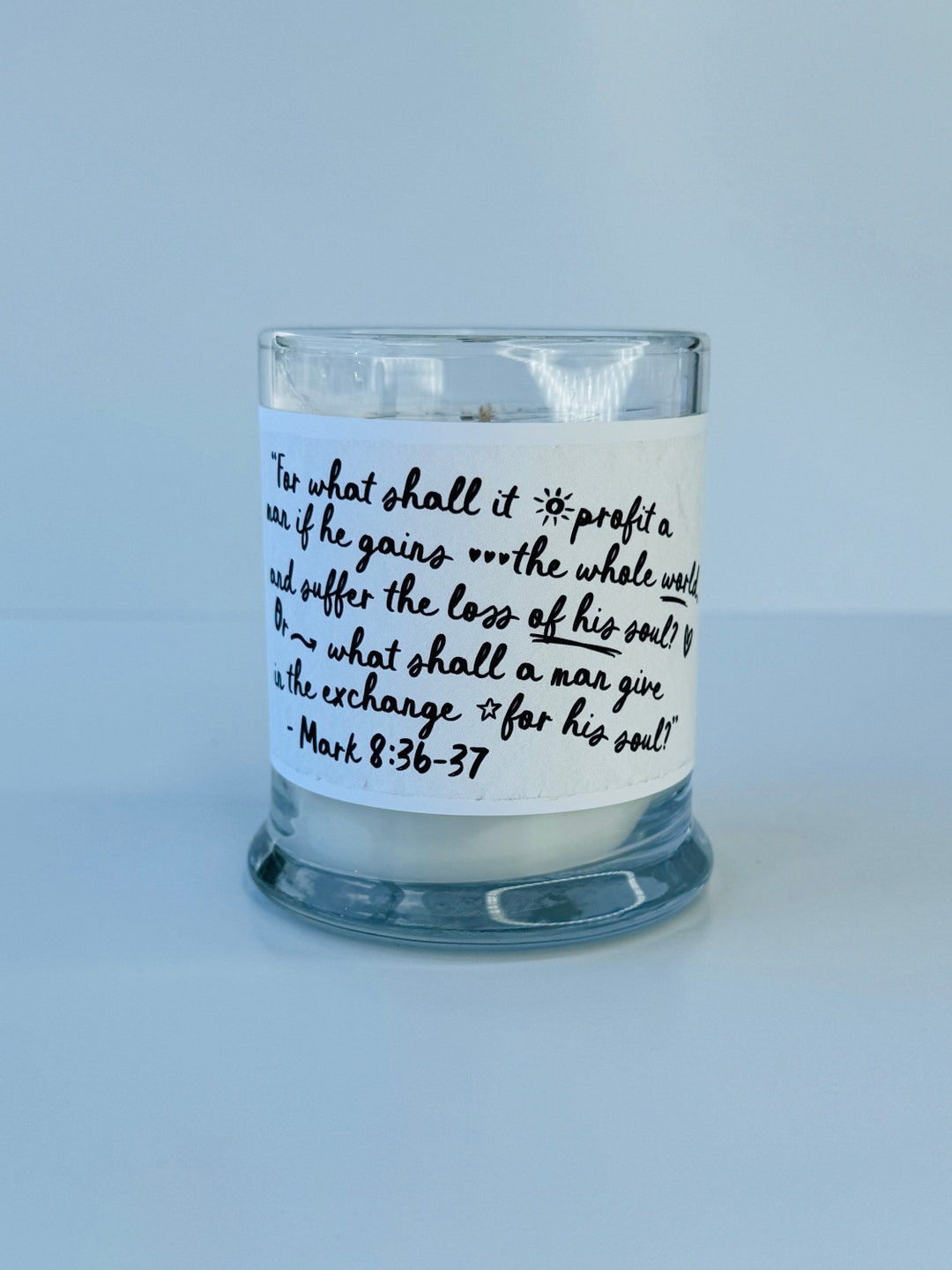 Bible Verse Candle - Mark 8:36-37 | Soy Coconut Wax Blend | Hand Poured ...