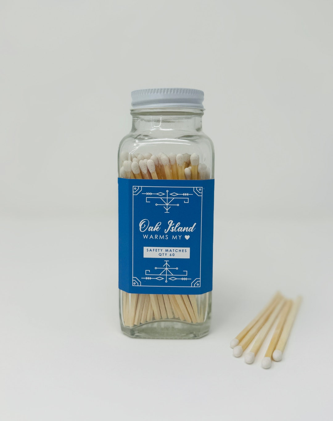 Oak Island Safety Matches: Clear Jar With Striker - 60 Count - Etsy