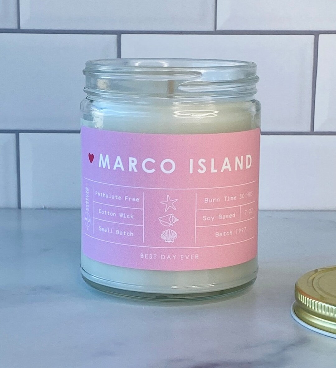 Marco Island, Florida Candle | Soy Coconut Blend | Hand Poured | Small ...