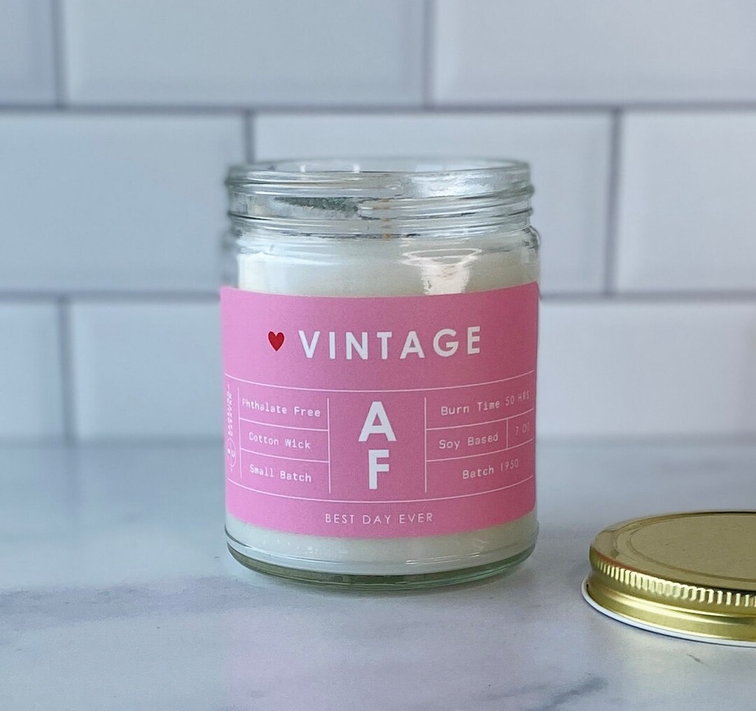 Vintage AF Candle Soy Coconut Blend Hand Poured Small Batch - Etsy