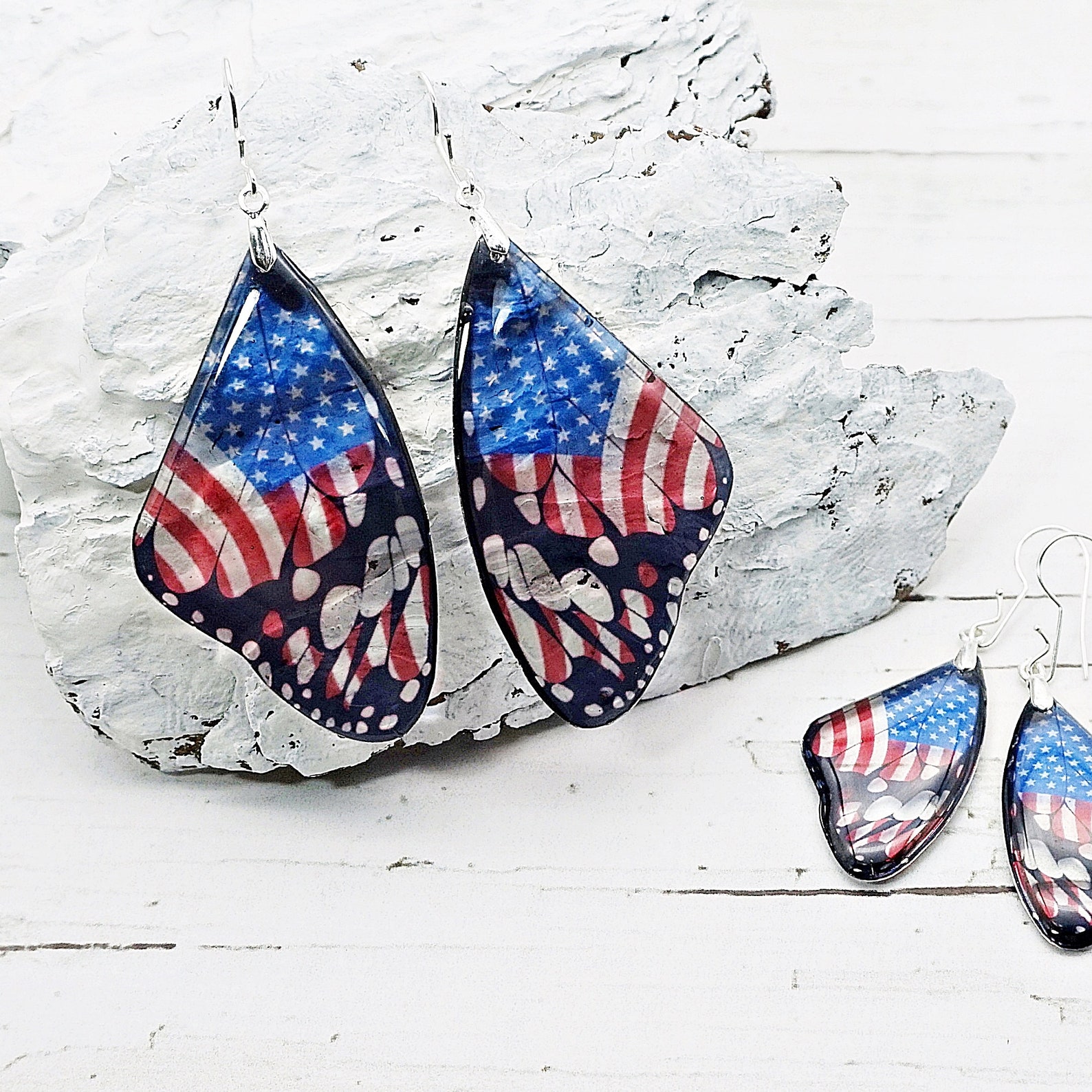 US Flag Earrings American Pride Accessories - Etsy