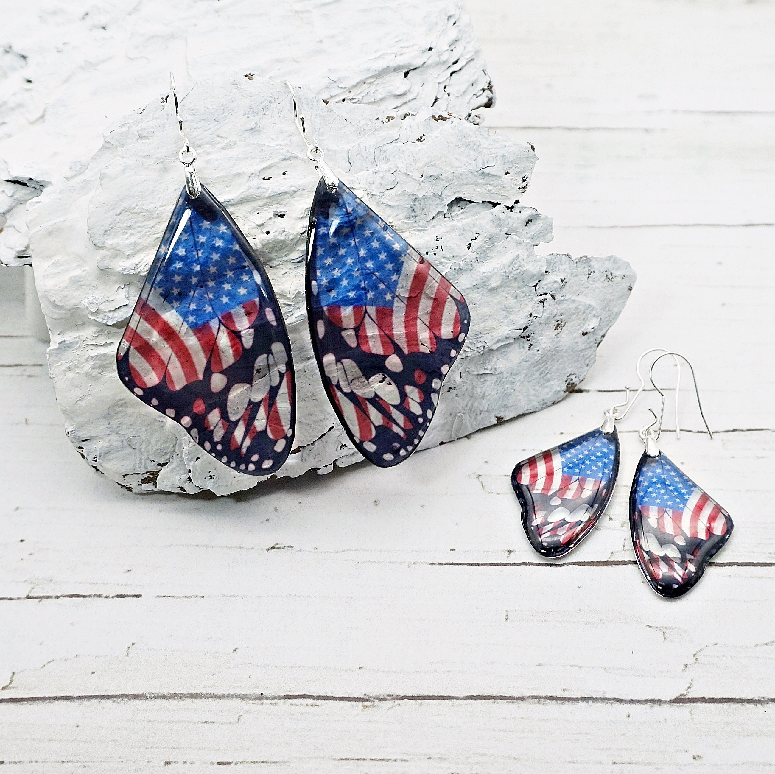 US Flag Earrings American Pride Accessories - Etsy