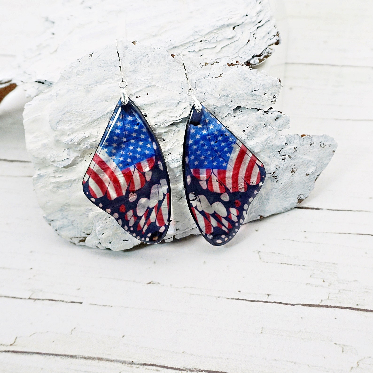 US Flag Earrings American Pride Accessories - Etsy