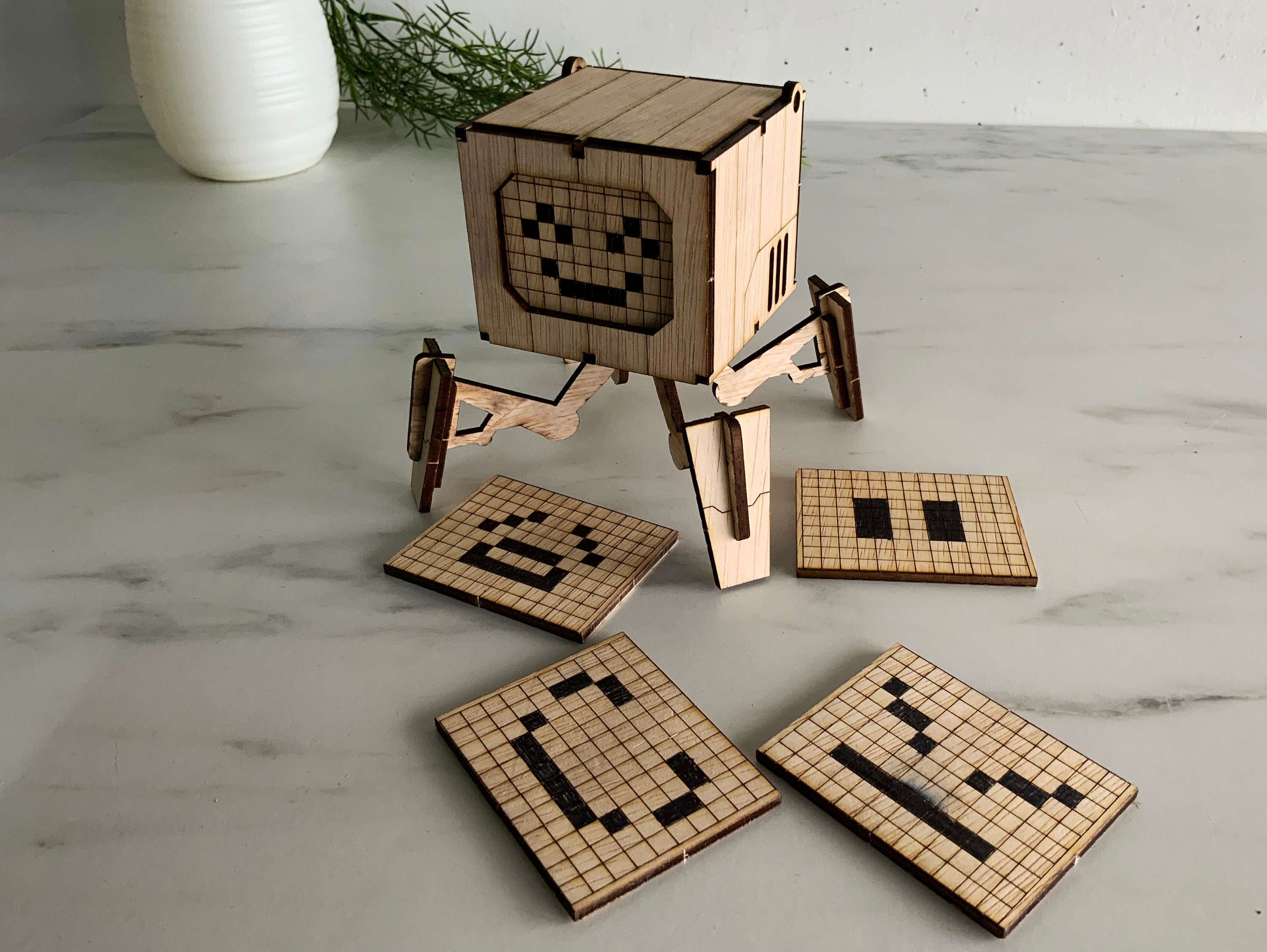 MOODBOT - Laser Cut Dxf/eps/pdf File 3D Robot Figure With Customable ...