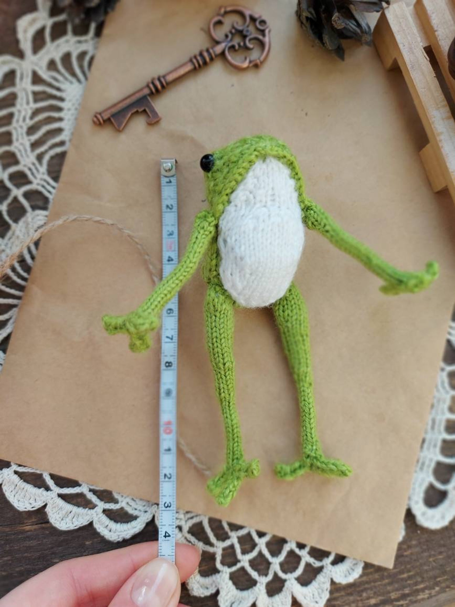 Light Green Knit Frog From Tiktok. Soft Whimsical Toad. Hippie Woodland ...