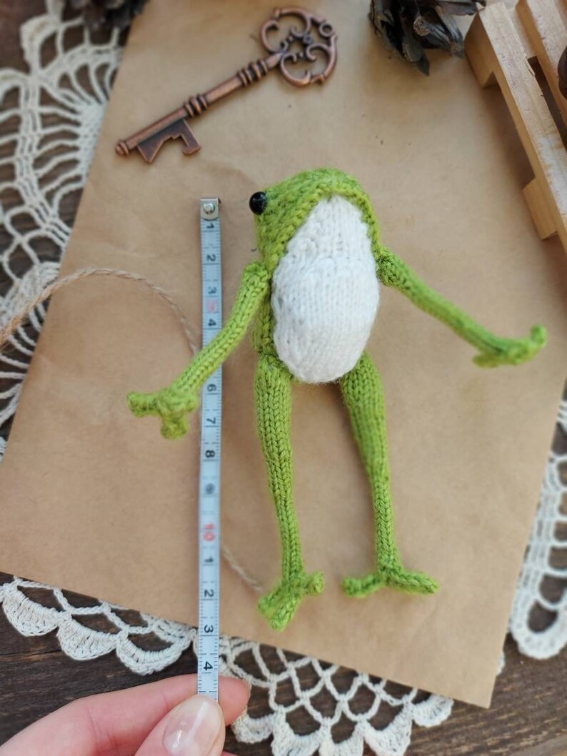 Light Green Knit Frog From Tiktok. Soft Whimsical Toad. Hippie Woodland ...