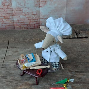 Maileg Mouse Chef Costume. Cooking Clothes for Soft Toy. Miniature ...
