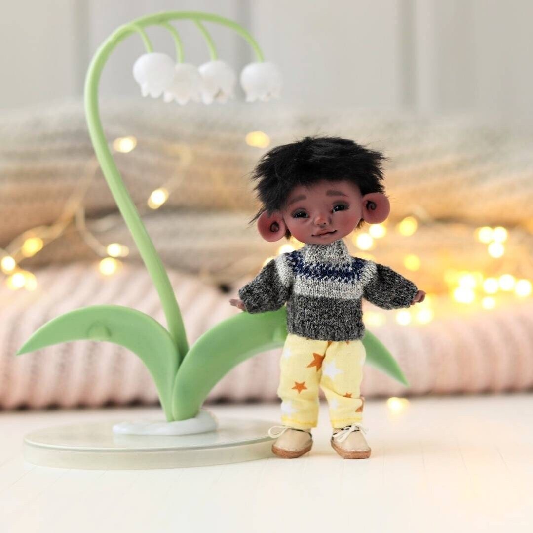 Itty Britty Boy Dark Sweater. Nikki Britt Miniature Doll - Etsy