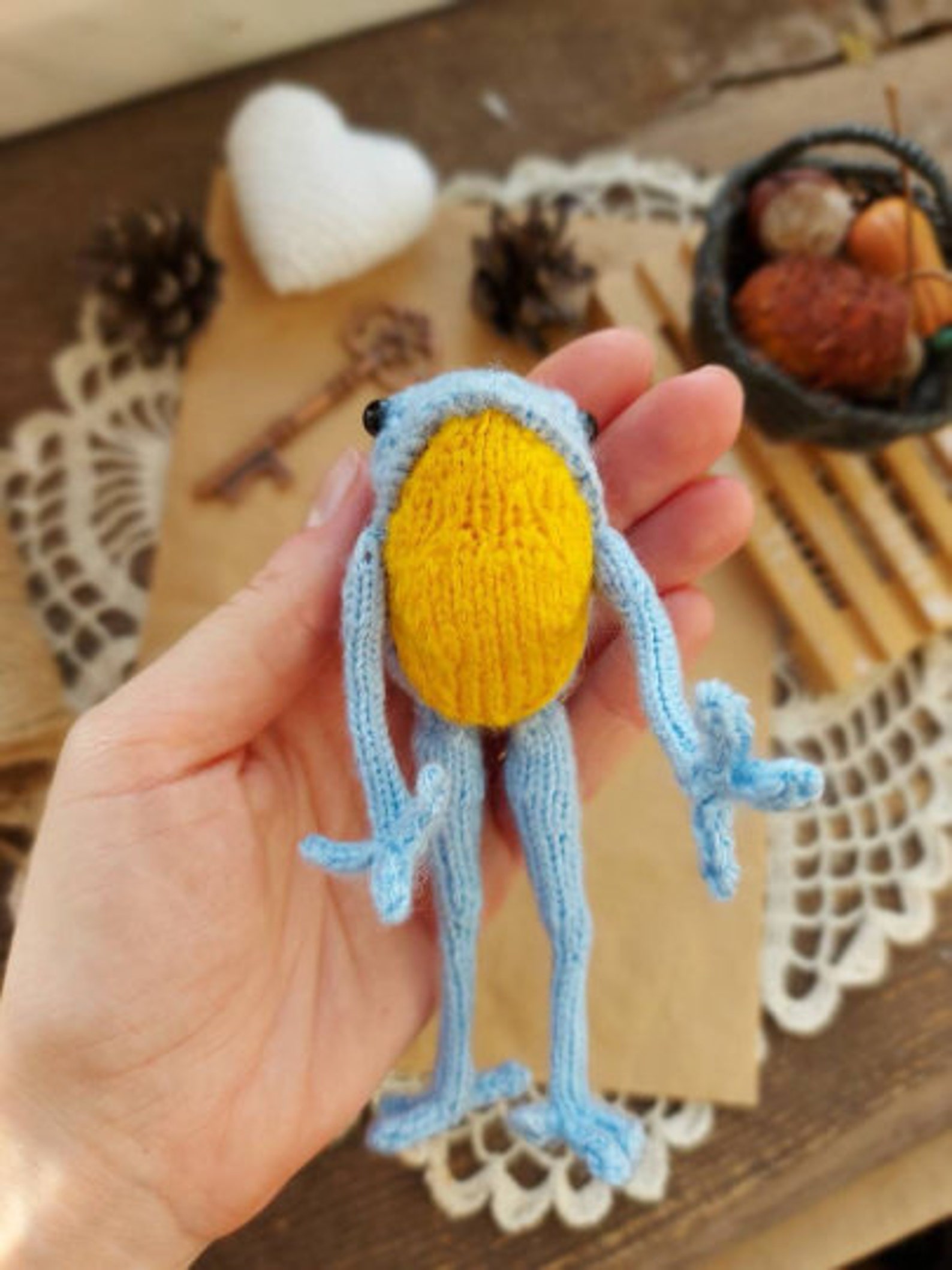 Light Green Knit Frog From Tiktok. Soft Whimsical Toad. Hippie Woodland ...