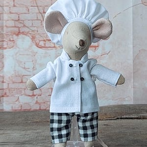 Maileg Mouse Chef Costume. Cooking Clothes for Soft Toy. Miniature ...