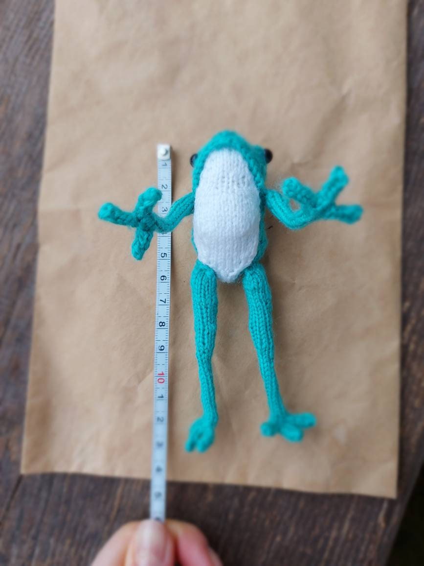 Blue-white Knit Frog From Tiktok. Soft Whimsical Toad. Hippie - Etsy