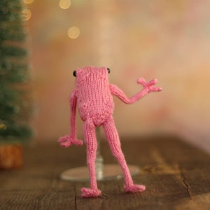 Pink Knit Frog From Tiktok. Soft Whimsical Toad. Hippie Woodland Toy ...