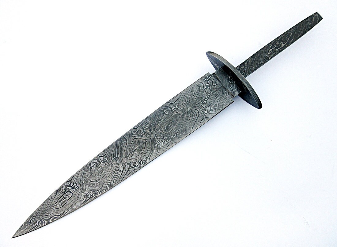 BB-16 Handmade Damascus Steel 15 Inches Full Tang Dagger Blank | Etsy