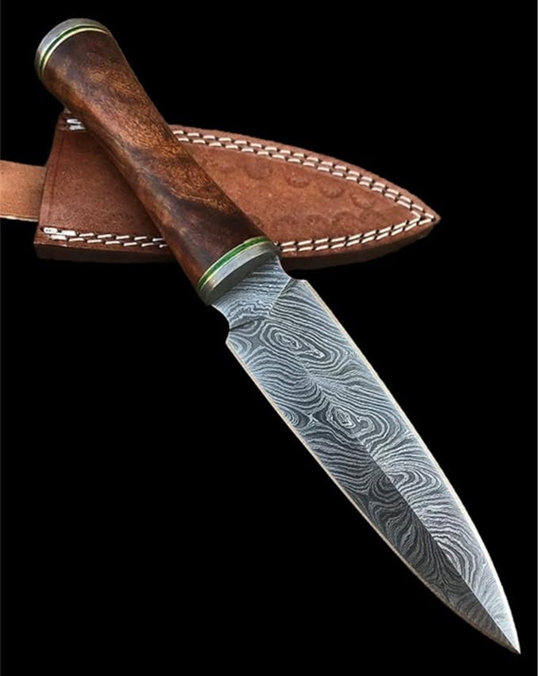 DG-28 Handmade Damascus Steel Knife – Beautiful Rose Wood Handle - Etsy