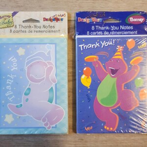 Vintage Barney Party Supplies choose One Thank You Cards Loot Bags ...
