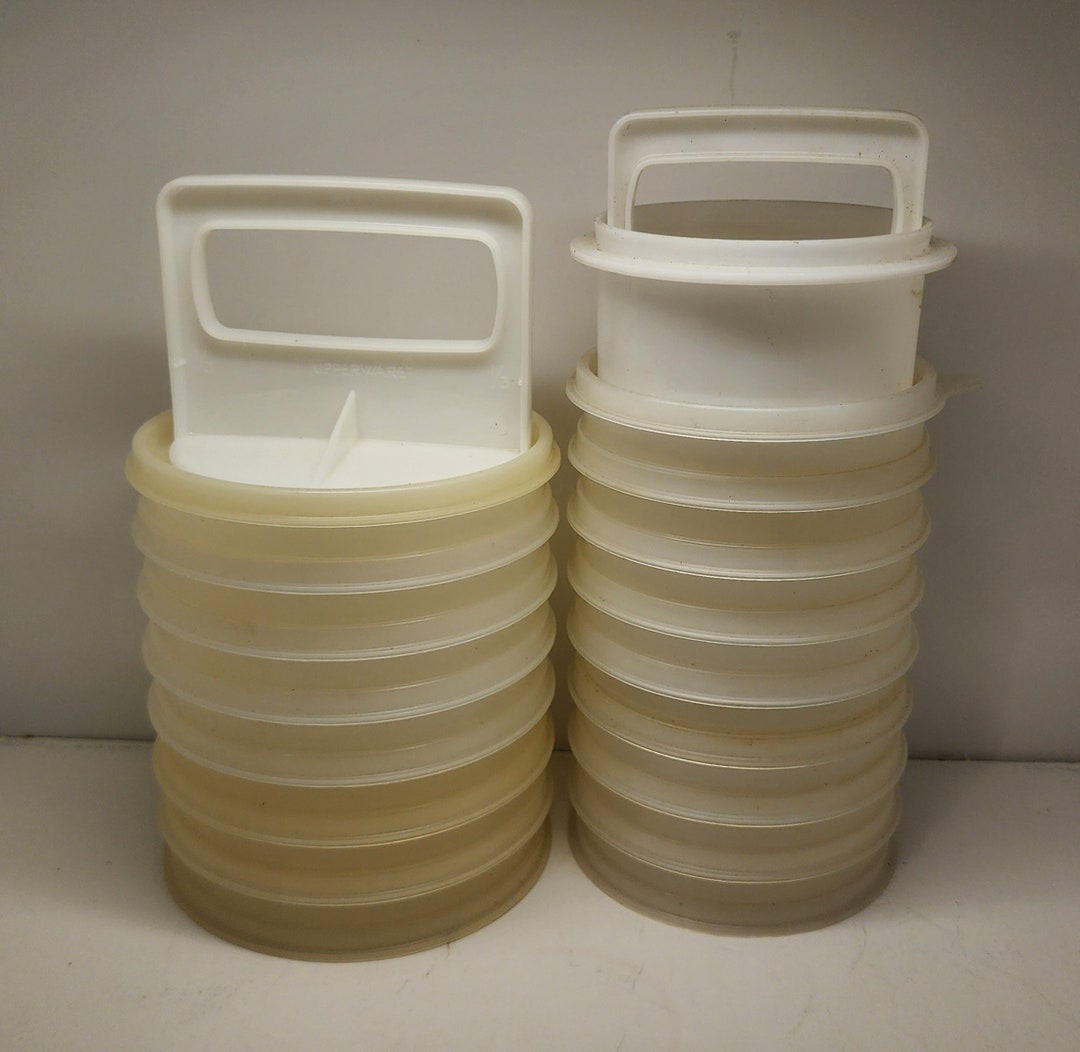 Vintage Tupperware Hamburger Patty Maker Keeper Large and Medium - Etsy
