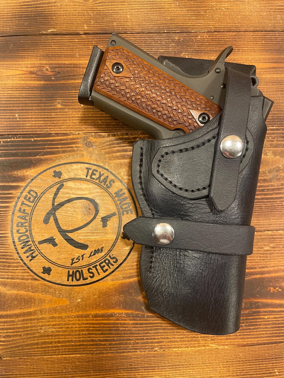 Holster for 1911, Handmade 1911 Holster, Leather, Western, Drop, OWB RH ...