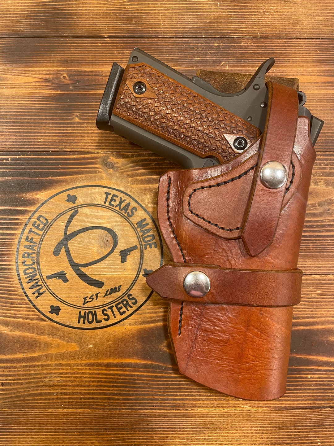 Handmade 1911 Holster, Leather, Western, Drop, OWB RH 4.25 Commander - Etsy