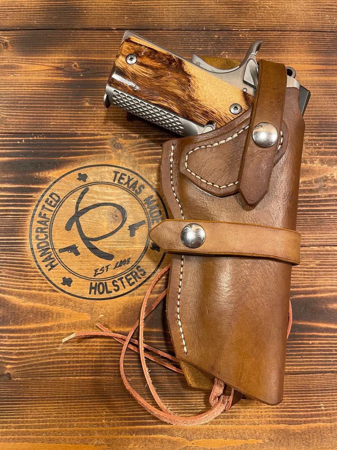 Handmade 1911 Holster, Leather, Western, Drop, OWB RH 5 Full Size ...