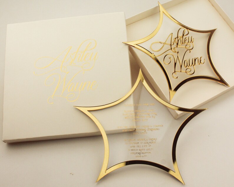 Clear Star Invitations Acrylic Wedding Luxury Invitations - Etsy