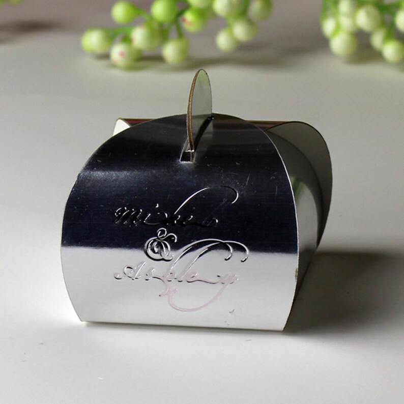 Custom Silver Favor Boxes Silver Favor Boxes Wedding Favor - Etsy India
