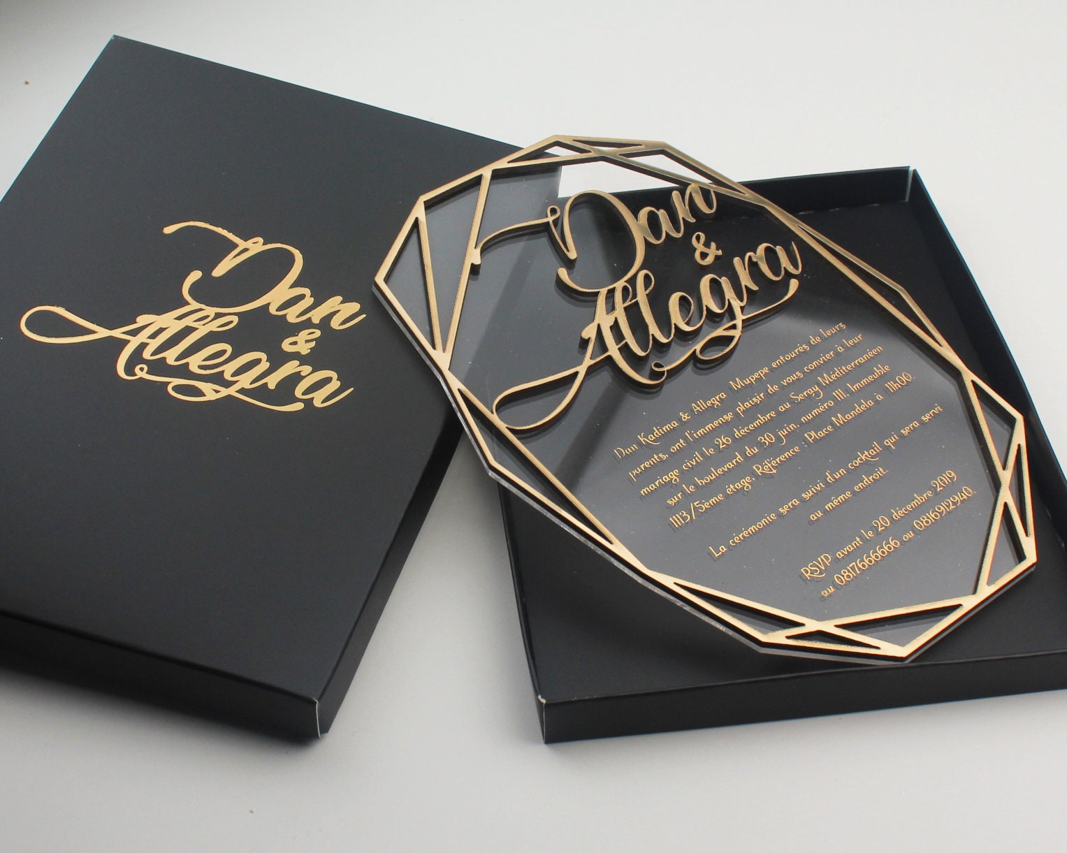 Invitación transparente acrílica invitaciones de boda | Etsy España