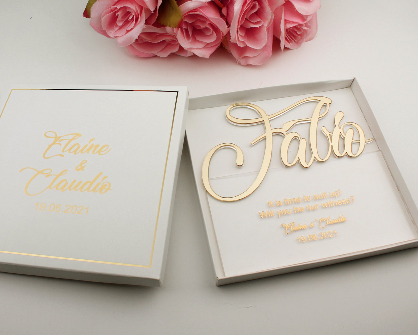 Gold Foil Acrylic Bridesmaid Proposal Card With Gift Box - Etsy