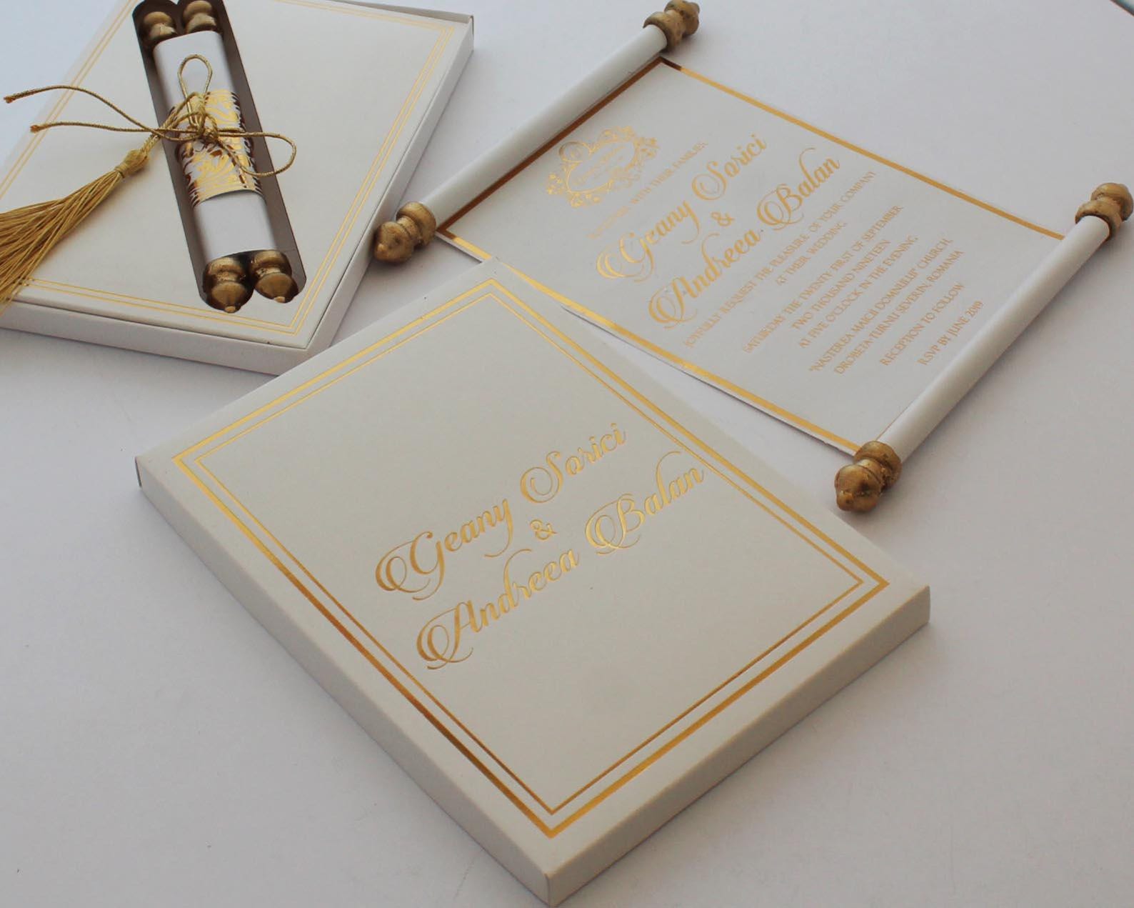 Scroll Wedding Invitation: Elegant Bride and Groom Invites - Etsy