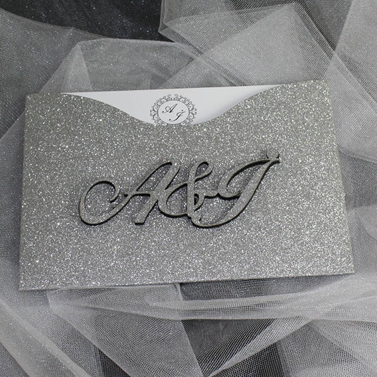 Silver Glitter Invitation Personalized Glitter Invitation - Etsy