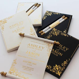Custom Scroll Wedding Invitation With Golden Box - Etsy