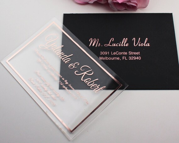 Acrylic Invitations Clear Wedding Invitation Transparent | Etsy