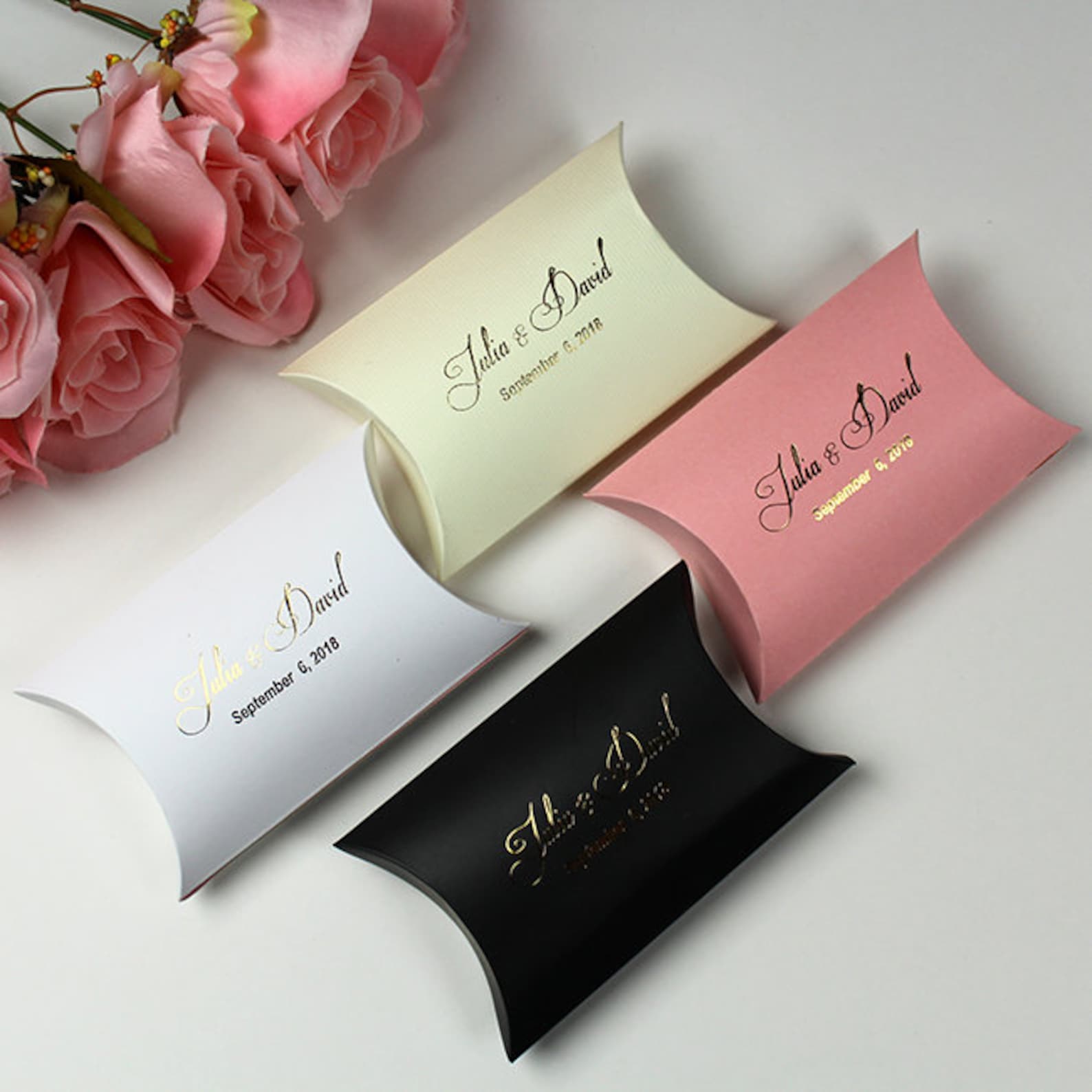 Pillow Foil Favor Box Personalized Candy Box Candy Favour | Etsy