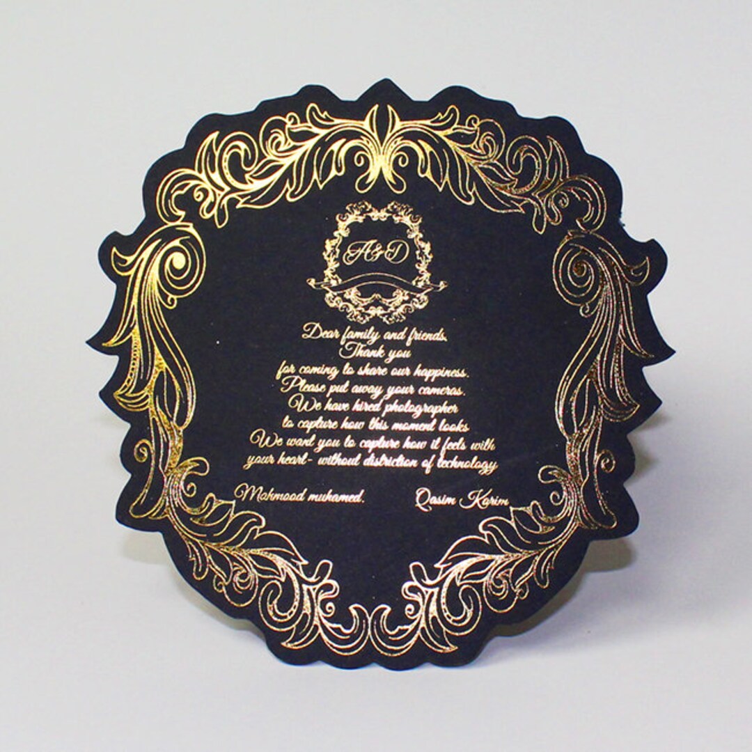 Gold Hot Foil Invitation, Real Luxury Foil Invitation, Black ...