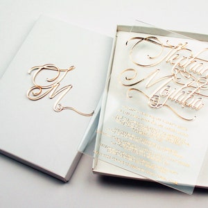 Invitación de boda acrílica, invitación acrílica elegante, invitación ...